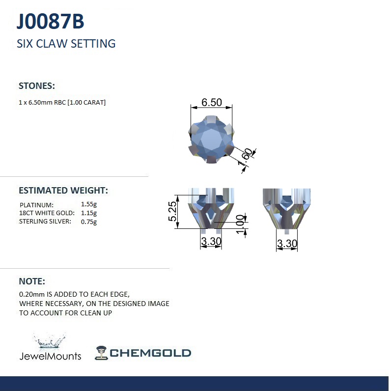 Six Claw Setting Chemgold